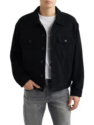 Nn07 Roy Suede Trucker Jacket - Black