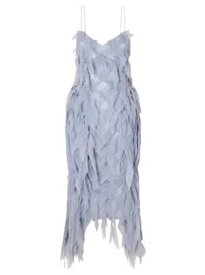 PAULINE DUJANCOURT Argyle Recycled-tulle Midi Dress - Blue