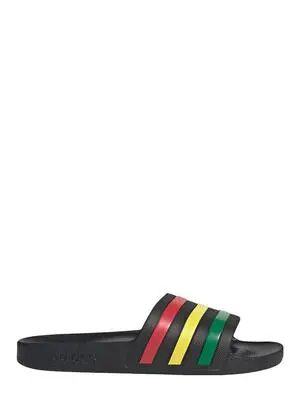 Adidas Adilette Aqua Slides - Core Black/green/pure Ruby