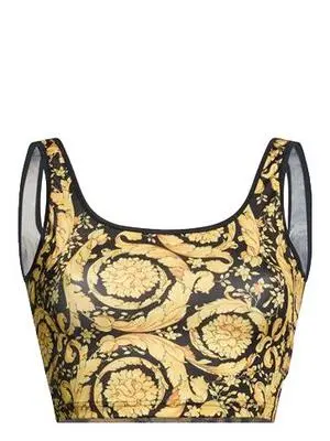 Versace Printed Crop Top - Black