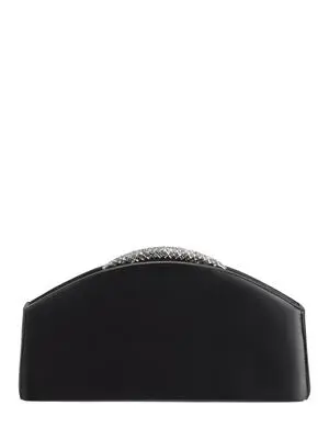 GIUSEPPE ZANOTTI Leather Clutch With Jewel Accessory - Black