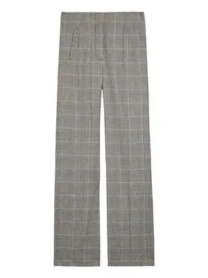 Veronica Beard Houndstooth Straight-leg Trousers - Black