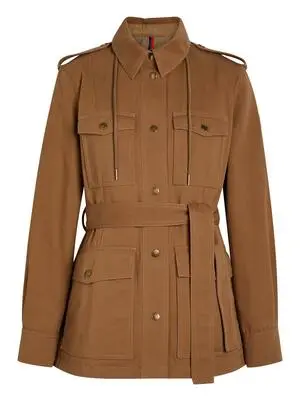 Moncler Centaurea Belted Twill Jacket - Bronze