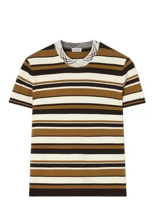 Burberry Striped Wool Blend T-shirt - Brown