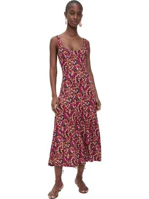 Ulla Johnson Yasna Jersey Floral Print Midi Dress - Viola