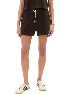 STATE & LAKE Paris Terry Cloth Shorts - Chocolate