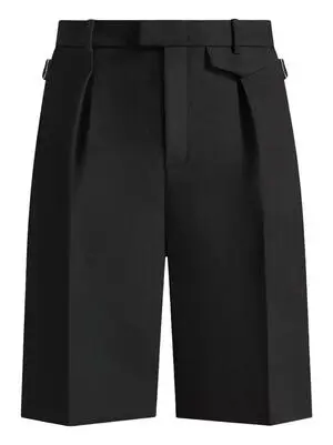 Manière De Voir Auguste Tailored Twill Bermuda Shorts - Black