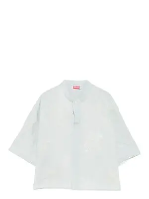Kenzo Floral Embroidered Shirt - Blue