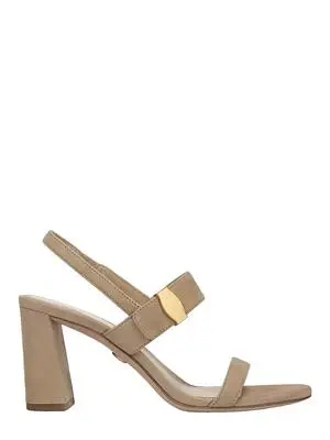 Veronica Beard Genetta Buckle Strap Sandals Neutrals
