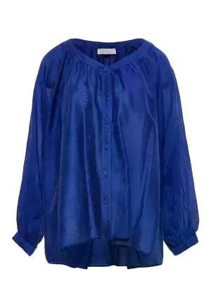Devotion Balloon-sleeve Blouse - Blue