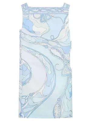 Emilio Pucci Orchidee-print Silk Dress - Blue