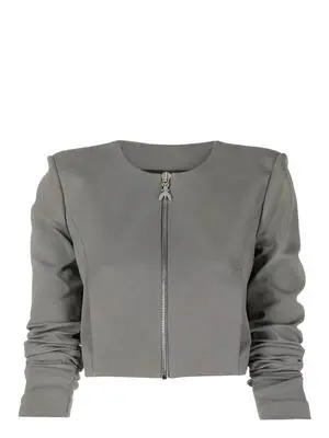 Patrizia Pepe Cropped Zip-up Jacket - Grey