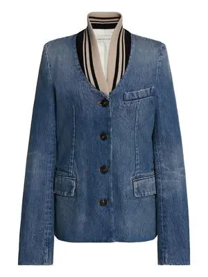 DRIES VAN NOTEN Britt Contrast Collar Jacket