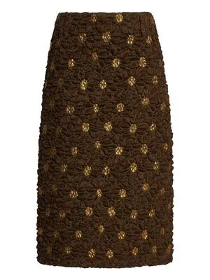 Dries Van Noten Clean-Cut Midi Skirt Brown