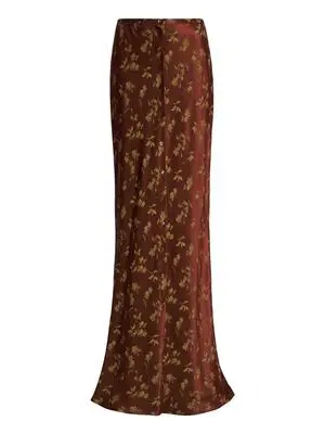 Dries Van Noten Maxi Skirt With Slit - Brown