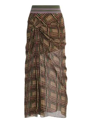 Dries Van Noten Suma Draped Midi Skirt - Multi