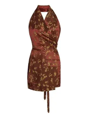 Dries Van Noten Draped Floral Vest - Bronze
