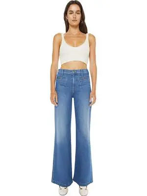 MOTHER The Stashed Hustler Roller Sneak Jeans Blue