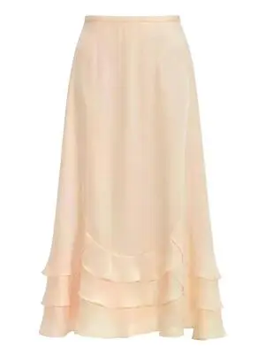 Simone Rocha Ruffled Midi Skirt - Pink