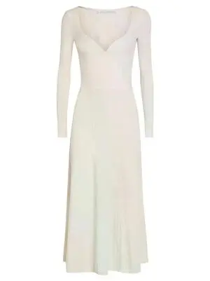 Maria Mcmanus Ribbed-knit Midi Dress - Neutrals