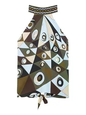 Emilio Pucci Occhi-print Halter Top - Brown