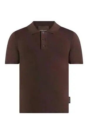 Manière De Voir Ribbed Knitted Polo Top - Brown