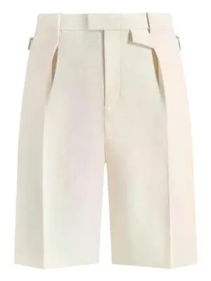 Manière De Voir Maniere De Voir Auguste Tailored Twill Bermuda Shorts - Neutrals