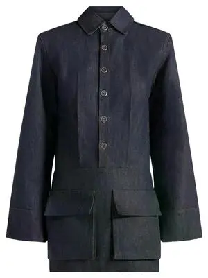 MANIÈRE DE VOIR Manière De Voir Indigo Cargo Shirt Mini Dress