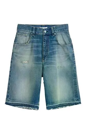 SUNFLOWER Distressed Frayed Hem Shorts - Blue