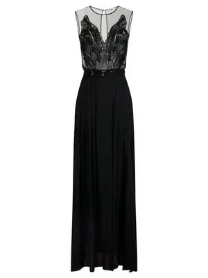 Elisabetta Franchi Red Carpet Embellished Maxi Dress - Black