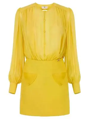 Elisabetta Franchi Mini Silk Dress - Yellow