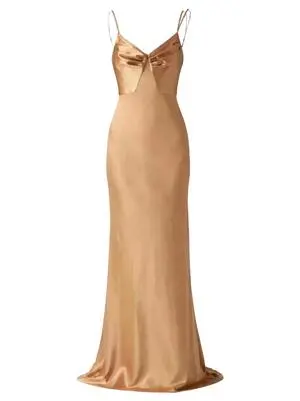 Elisabetta Franchi Mermaid-silhouette Satin Maxi Dress - Neutrals