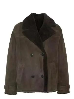 YVES SALOMON Shearling Jacket - Brown