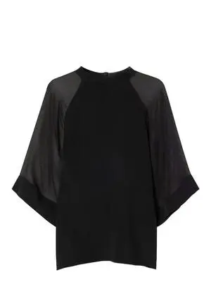 Filippa K Sheer-panel Top - Black