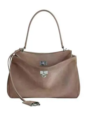 Balenciaga Small Rodeo Leather Top Handle Bag Neutrals