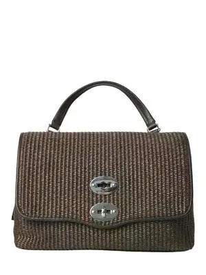 ZANELLATO Raffia Tote Bag With Leather Trims