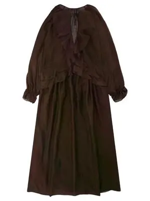 FORTELA Ruffled Midi Dress - Brown