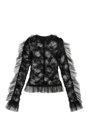 Blumarine Ruffled Butterfly-motif Top - Black