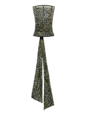 Blumarine Georgette Animal-print Top - Green