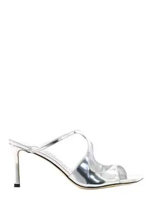 JIMMY CHOO Anise 75 Cross Strap Sandals - Silver