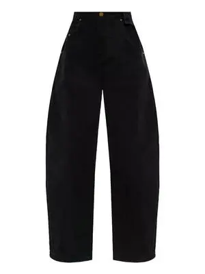 WILLY CHAVARRIA Label Denim Trousers - Black