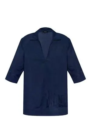 Balmain V-neck Polo T-shirt - Blue