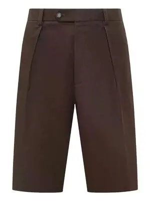 BOSS X David Beckham Pleated Shorts - Brown