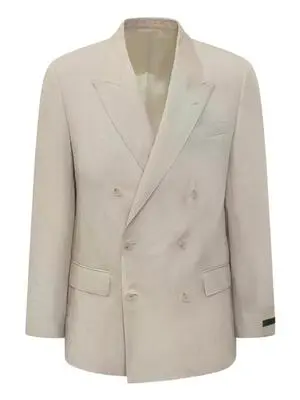 BOSS X Beckham Slim-fit Jacket With Micro Pattern - Neutrals