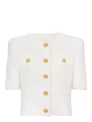 Balmain Short-sleeve Cardigan - Neutrals