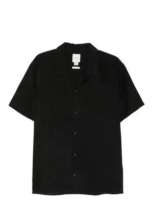 Calvin Klein Revere-collar Short-sleeve Shirt - Black