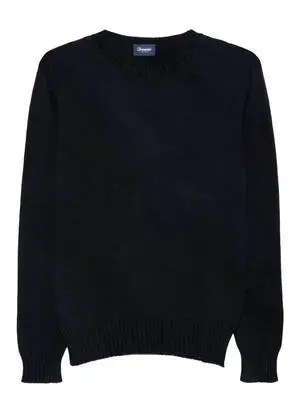 DRUMOHR Crew-neck Cotton Sweater - Blue