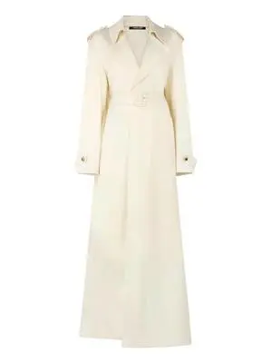 Roberto Cavalli Pleated Belted Trench Coat - Neutrals