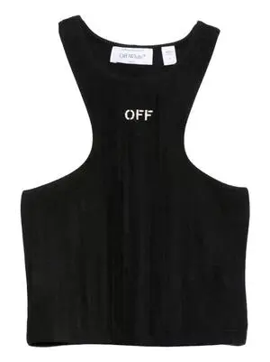 Off-White Logo-embroidered Tank Top - Black