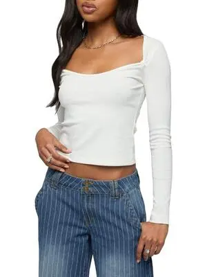 EDIKTED Long Sleeve Top - White